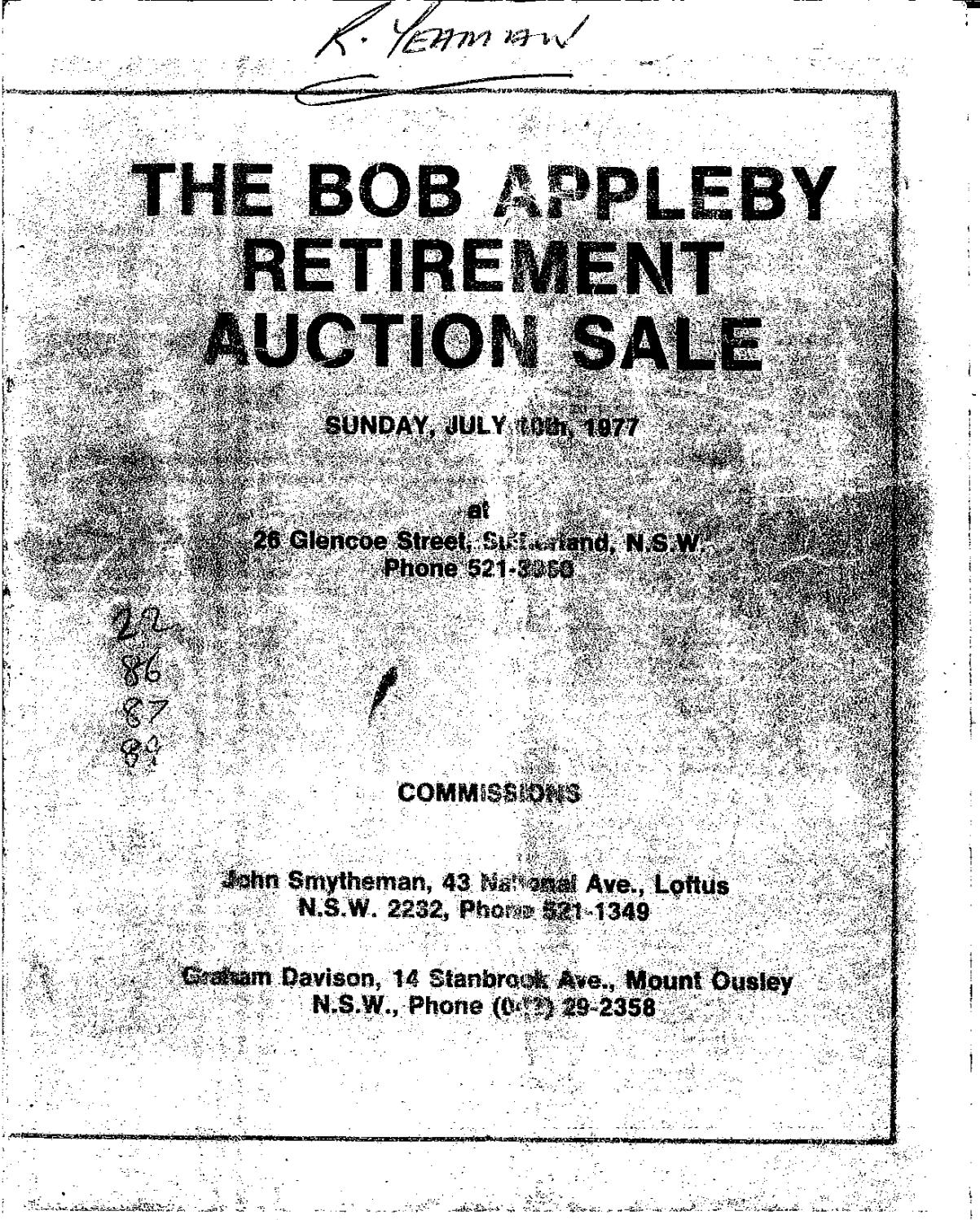 Bob Appleby 10th July 1977 by Australian Pigeon Catalogues - Issuu