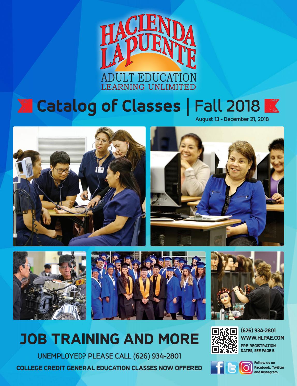 Hacienda La Puente Adult Education | Fall 2018 Catalog by Q Press - Issuu