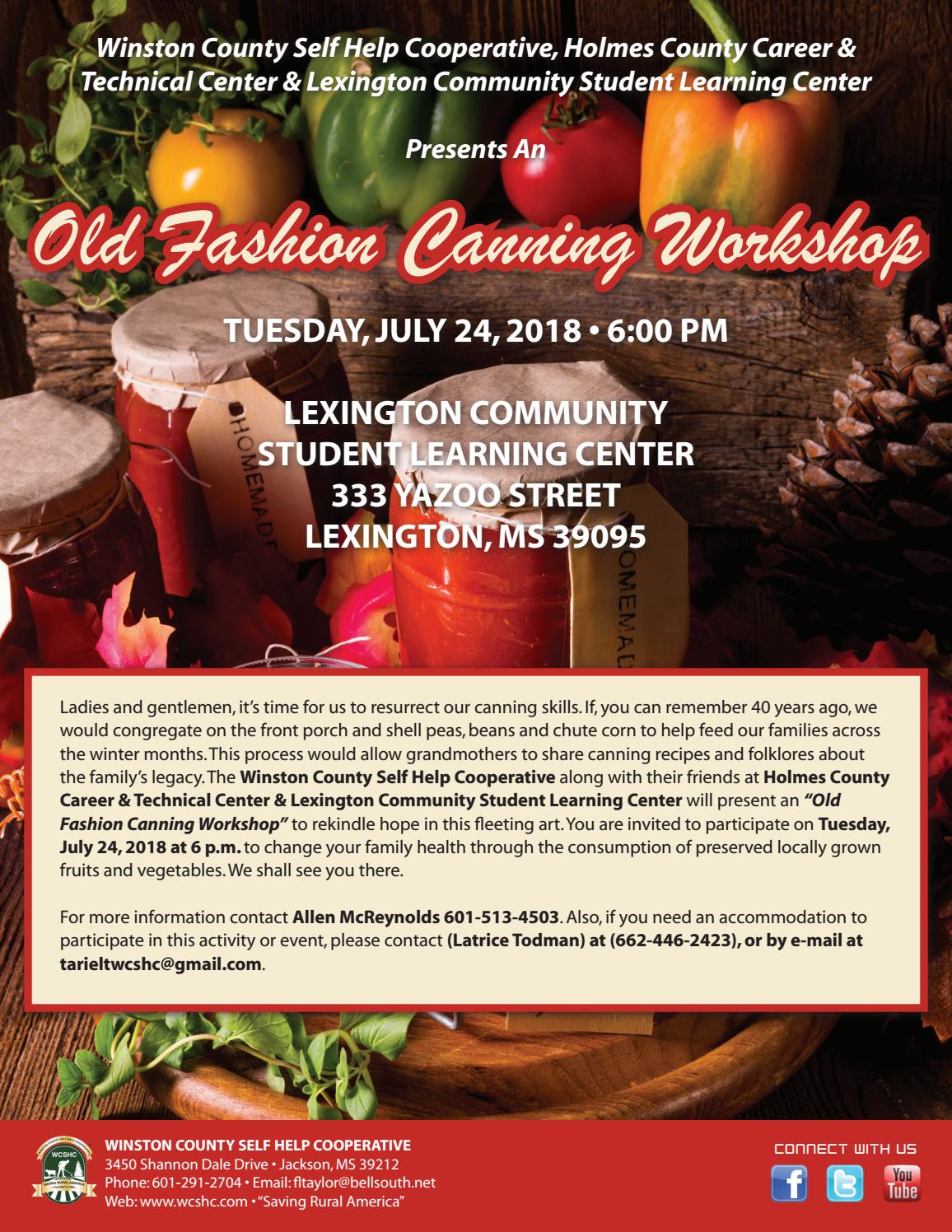 Old Fashion Canning Workshop Flyer by Frank Taylor - Issuu