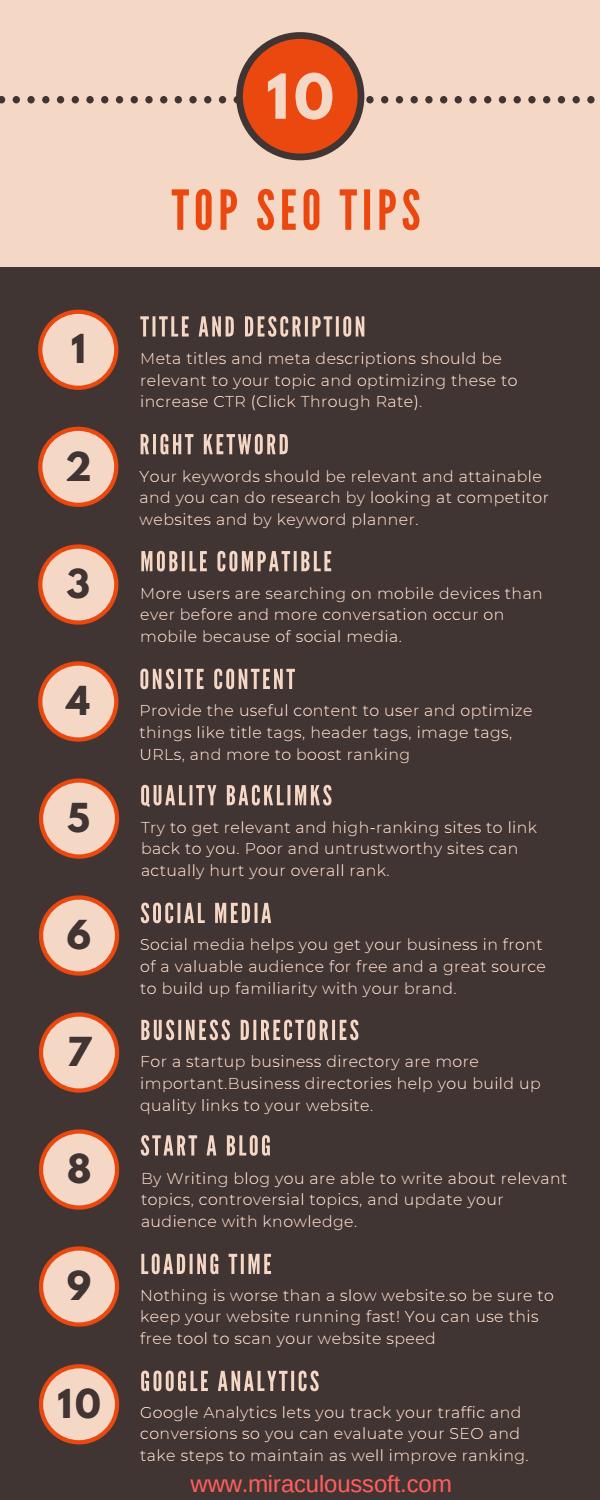 Top 10 SEO Tips by miraculoussoft - Issuu