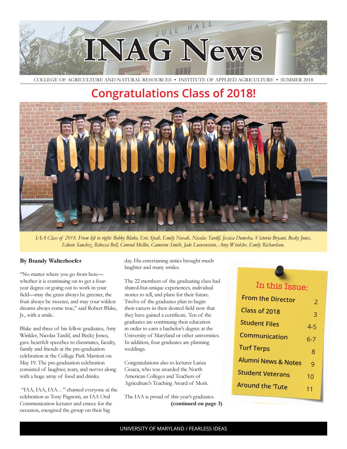 INAG News Summer 2018 by Institute of Applied Agriculture - Issuu