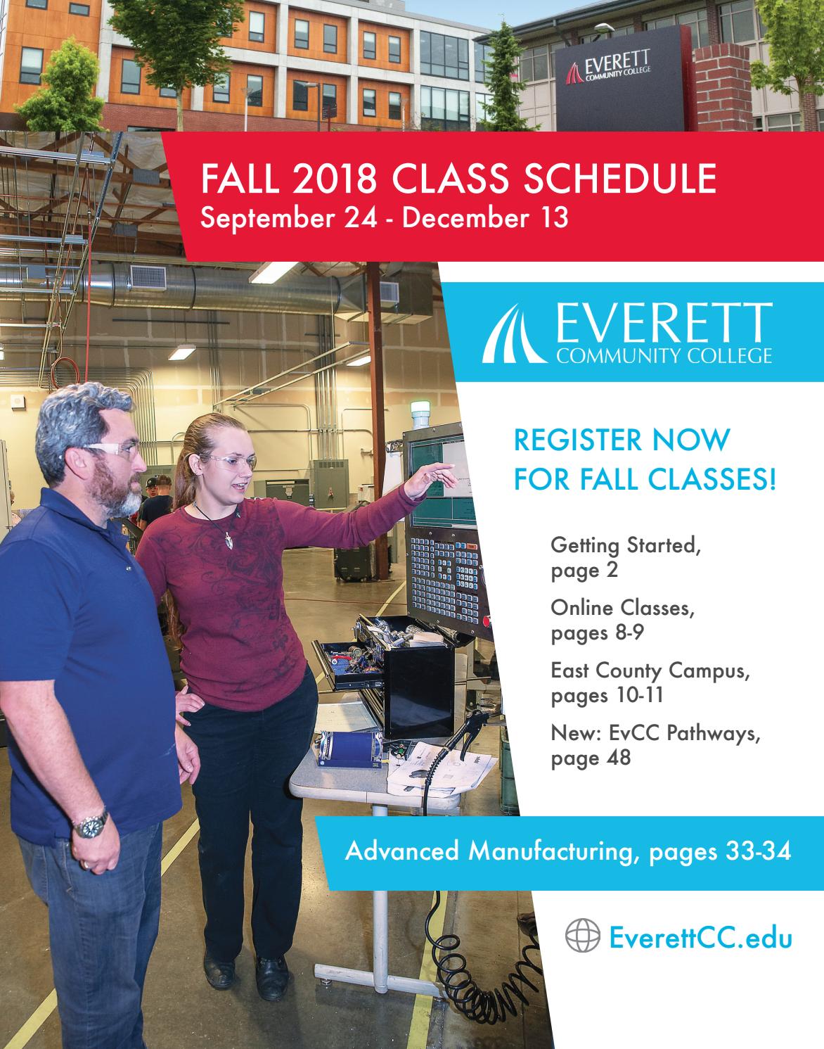 Fall 2018 class schedule by Everett Community College - Issuu