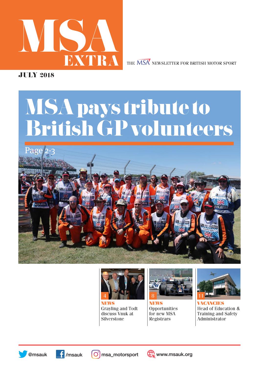 MSA Extra, July 2018 by Motorsport UK - Issuu