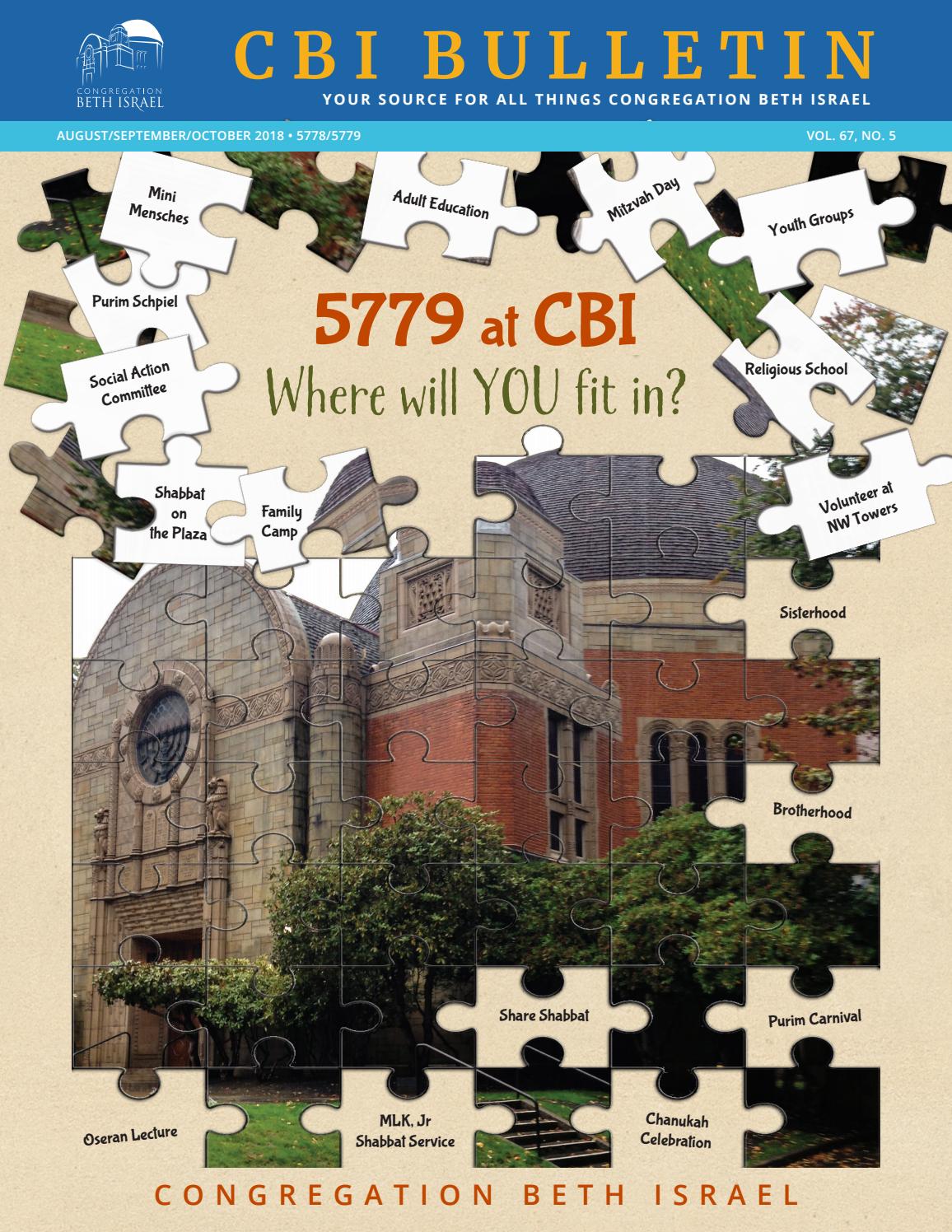 August/September/October 2018 Bulletin - Congregation Beth Israel ...