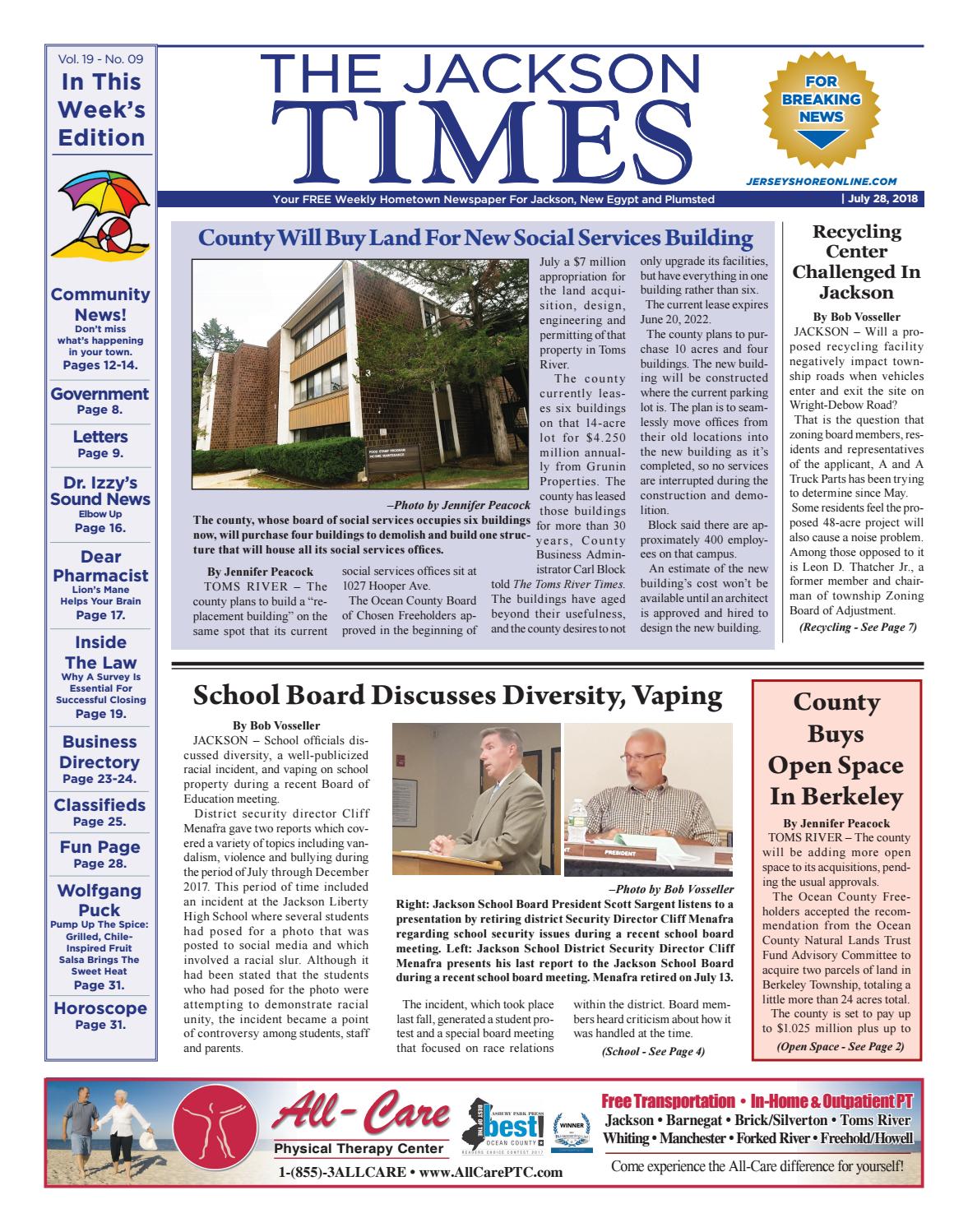 2018-07-28 - The Jackson Times by Jersey Shore Online - Issuu