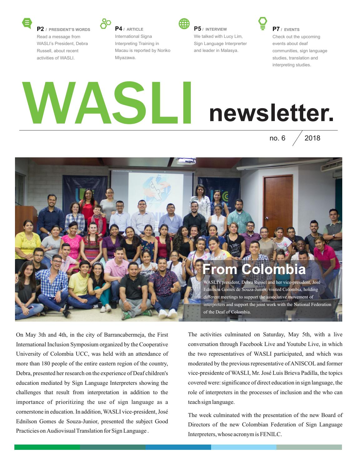WASLI Newsletter 06 2018 by WASLI Publications - Issuu