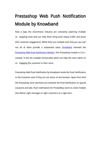Prestashop Web Push Notification Module by Knowband by Knowband - Issuu