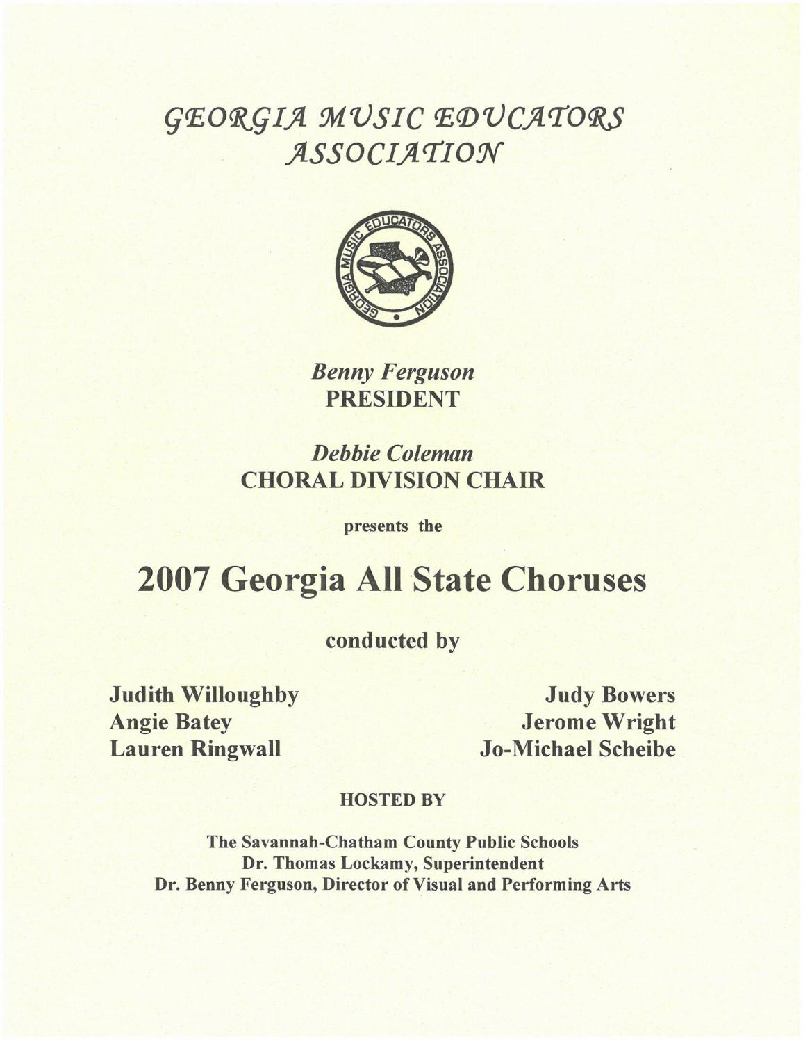 2007 GMEA All-State Chorus Program by Georgia Music Educators ...
