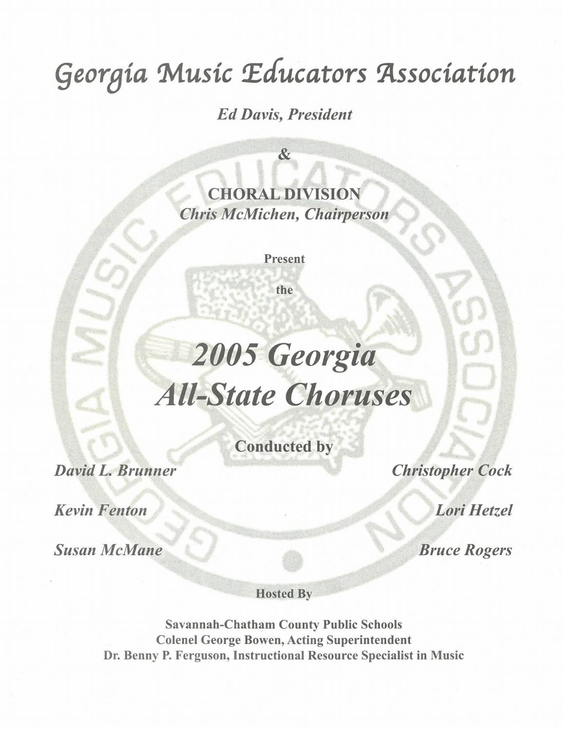 2005 GMEA All-State Chorus Program by Georgia Music Educators ...