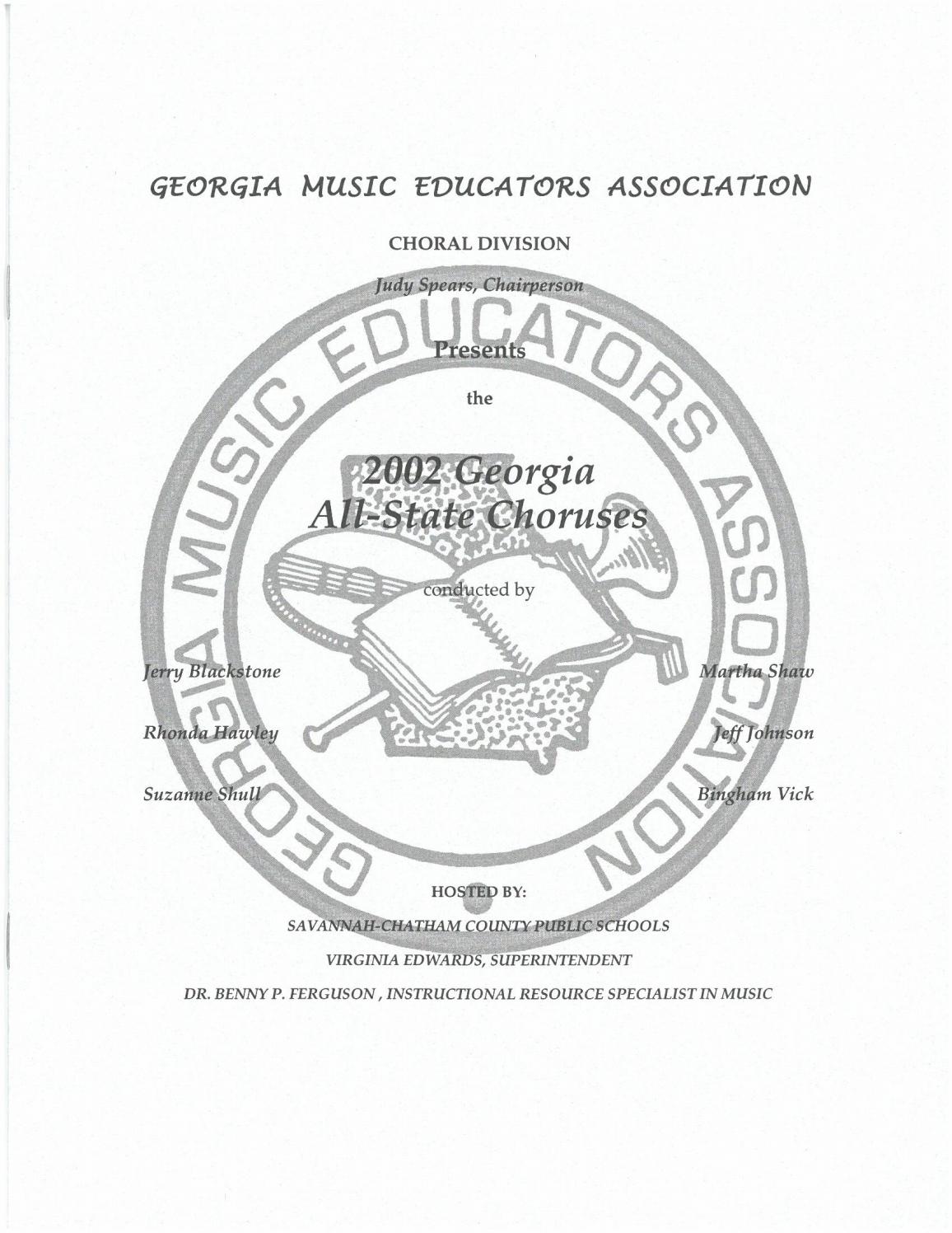 2002 GMEA All-State Chorus Program by Georgia Music Educators ...