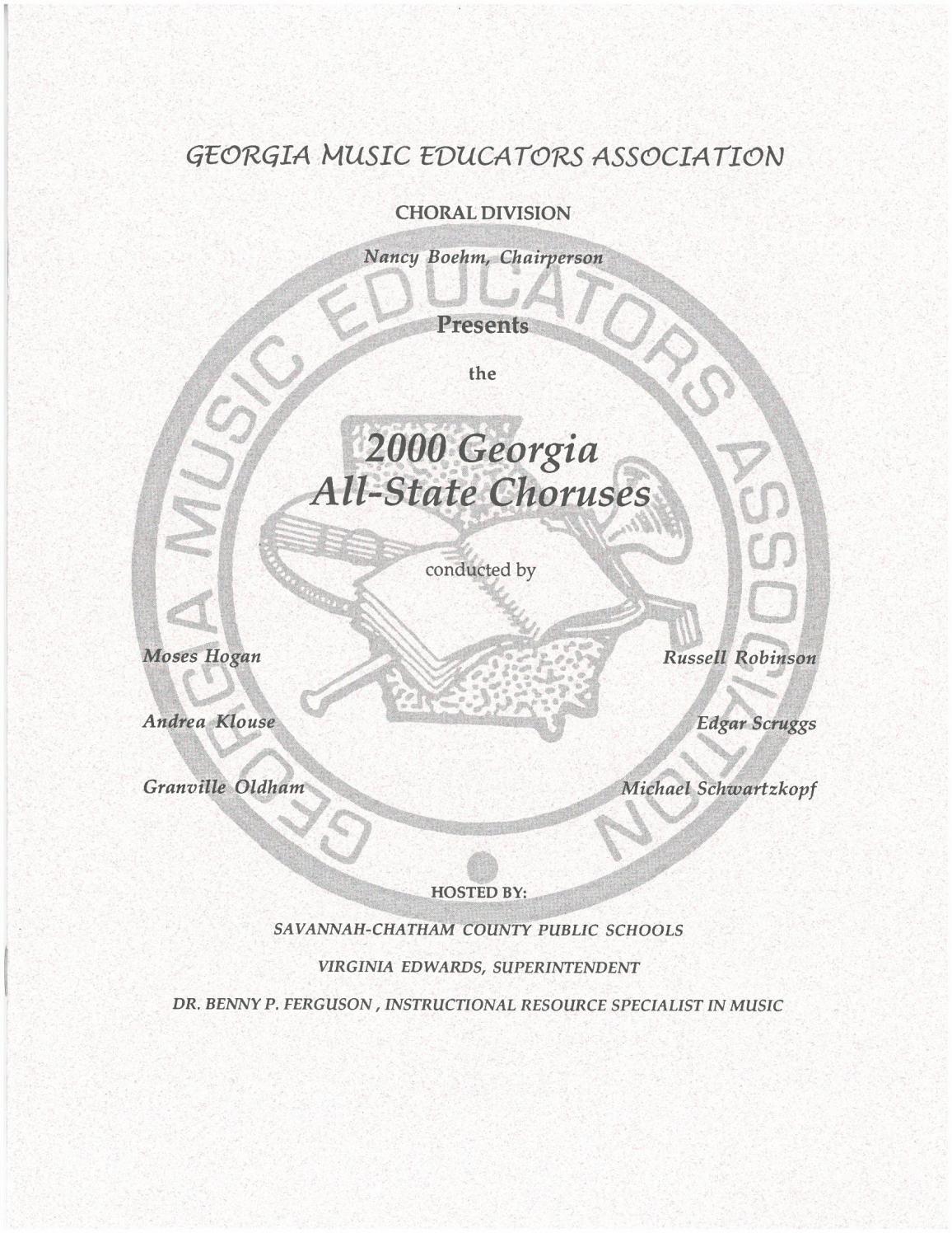 2000 GMEA All-State Chorus Program by Georgia Music Educators ...