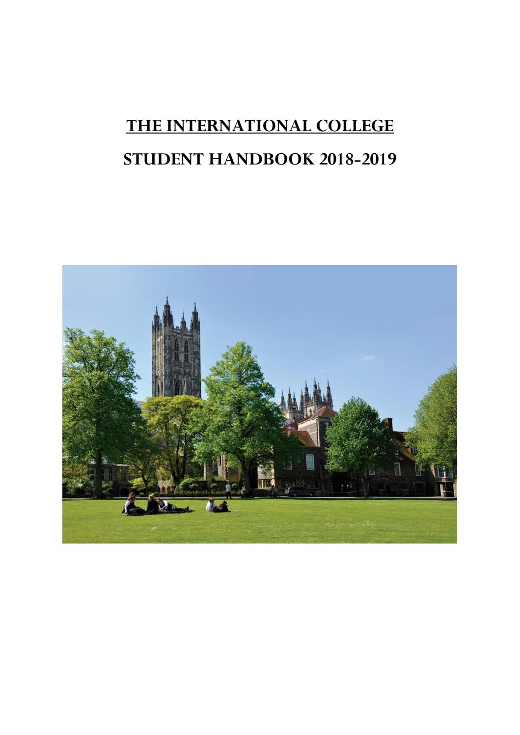 The International College Student Handbook 2018/19 by OKS Association | The King's School ...