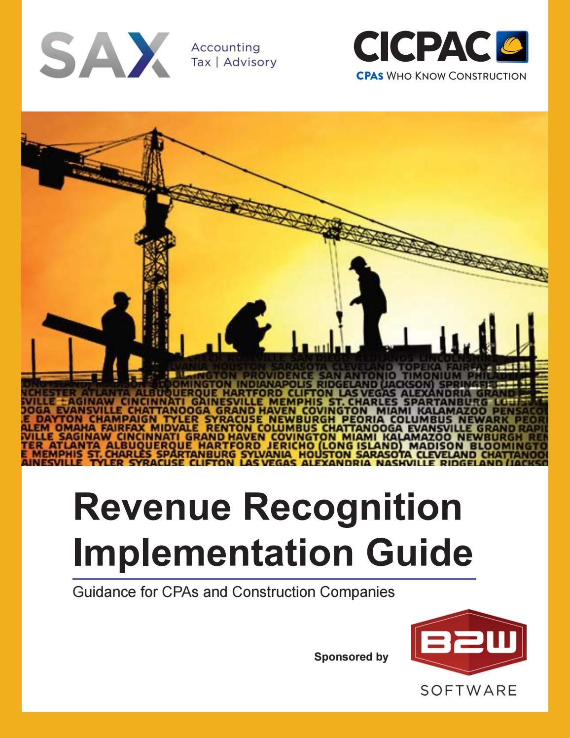 Sax Revenue Recognition Implementation Guide by Sax LLP - Issuu