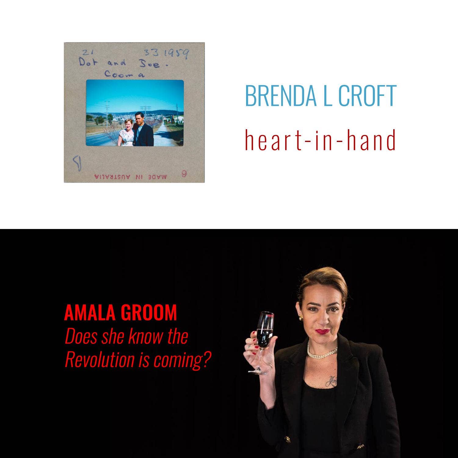BRENDA L CROFT 'heart-in-hand' / AMALA GROOM 'Does she know the ...