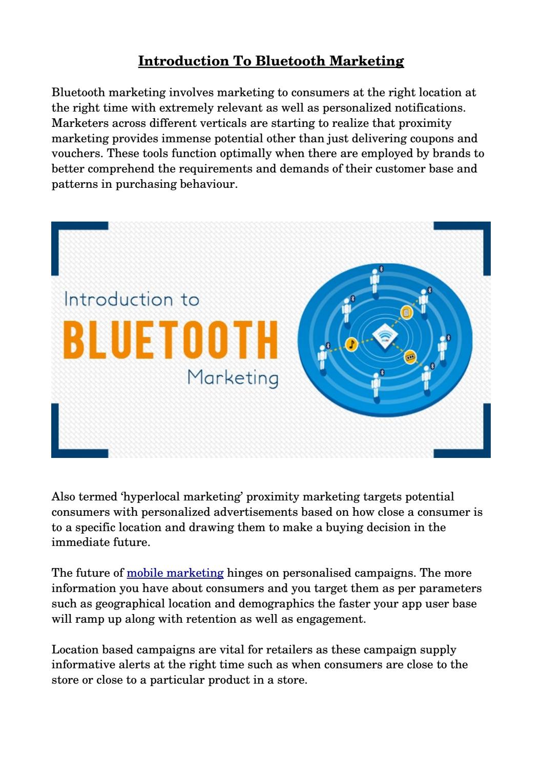 Introduction To Bluetooth Marketing by Tech9logy Creators - Issuu