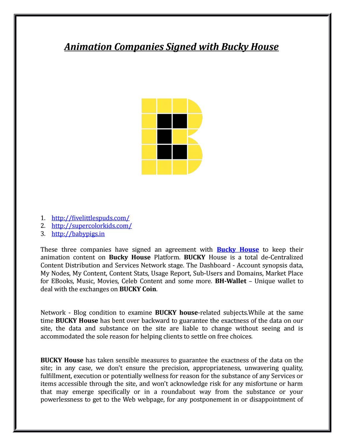 Animation Companies Signed with Bucky House by Will Pastons - Issuu