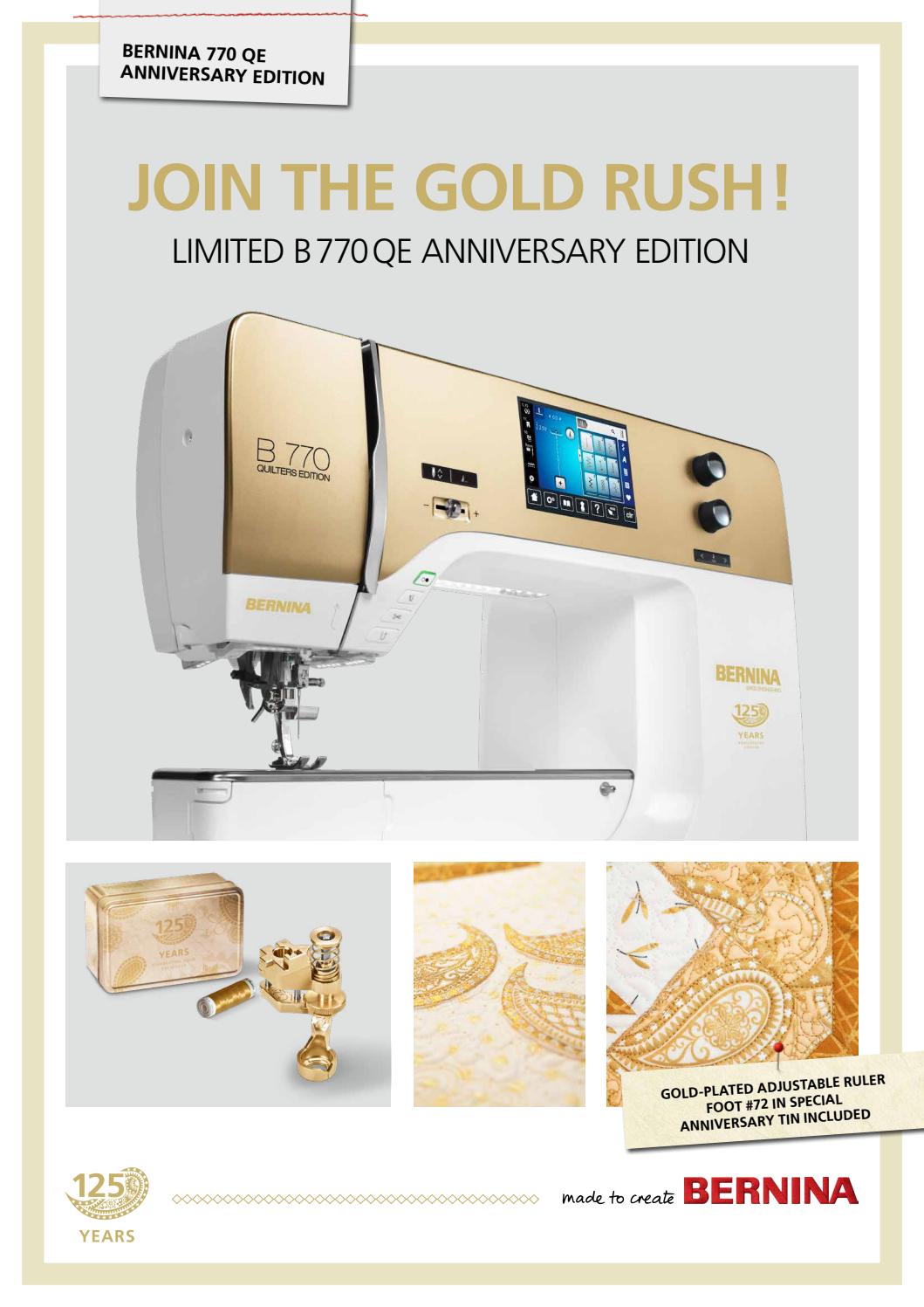 BERNINA 770 QE Anniversary Edition brochure English by Bernina International AG - Issuu
