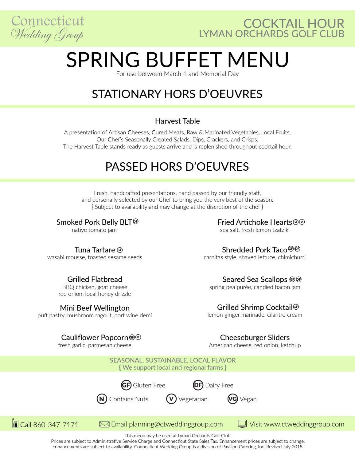 Spring Buffet Menu_2019_Lymans - Green Website Version by Derek Brown ...