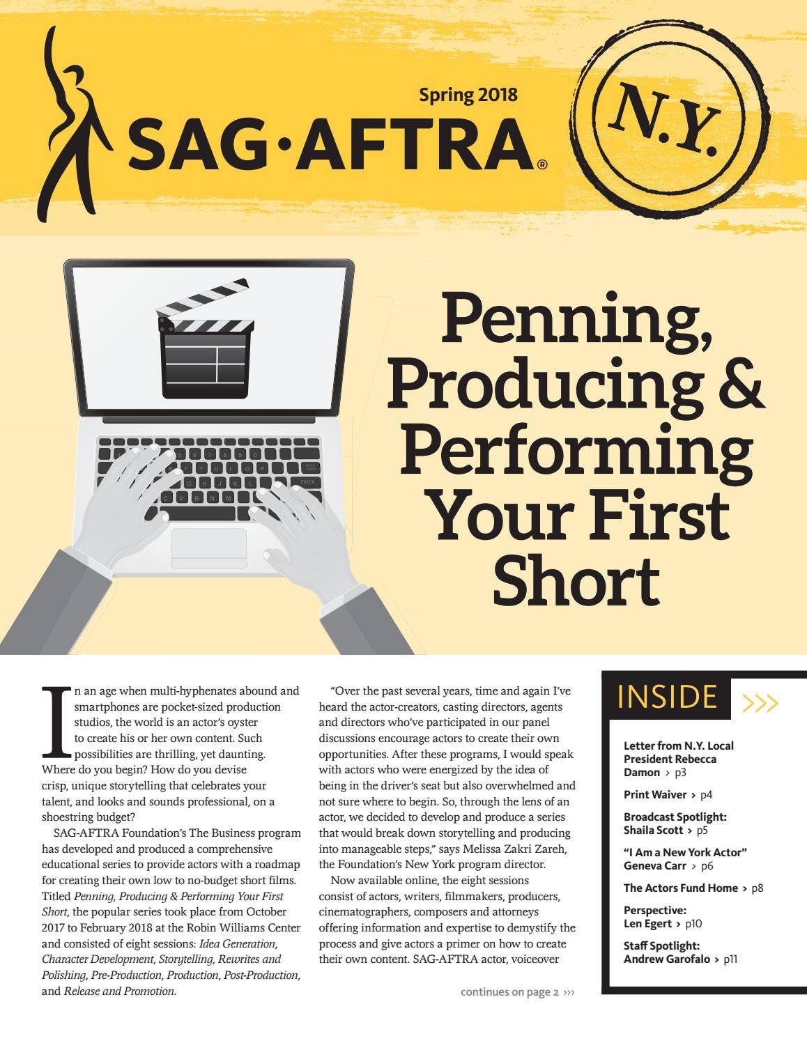 SAG-AFTRA New York - Spring 2018 by SAG-AFTRA - Issuu
