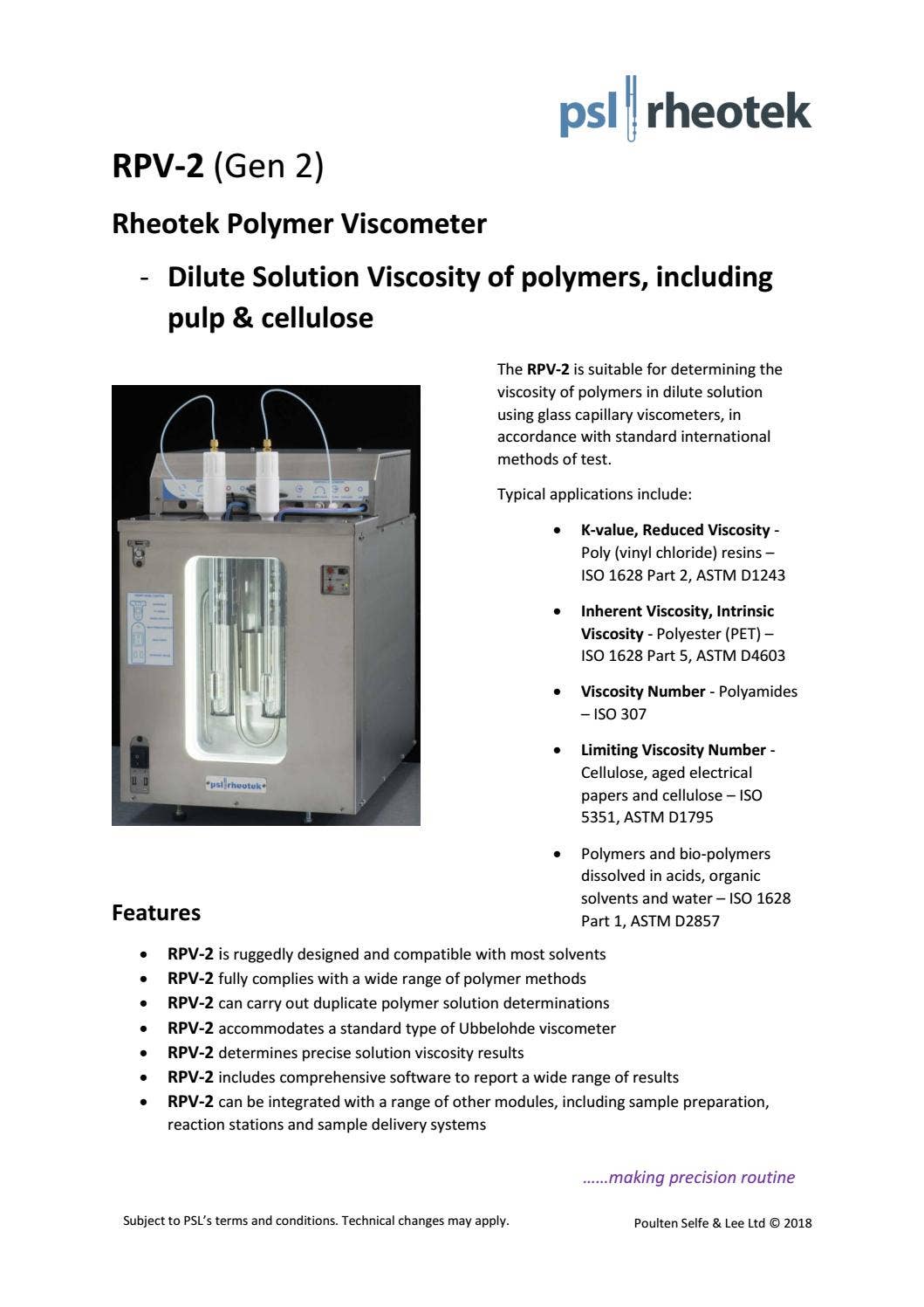 Rheotek Polymer Viscometer by Sophie Gosling - Issuu