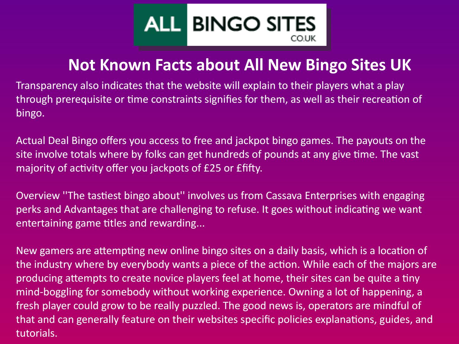 not-known-facts-about-all-new-bingo-sites-uk-by-global-site-solution