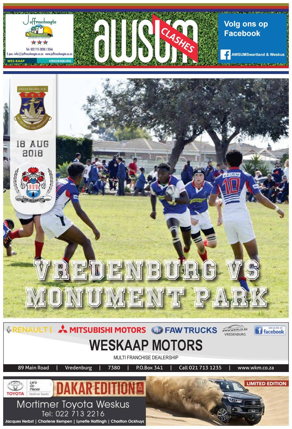 Vredenburg vs Monument Park 2018 by AWSUM News - Issuu