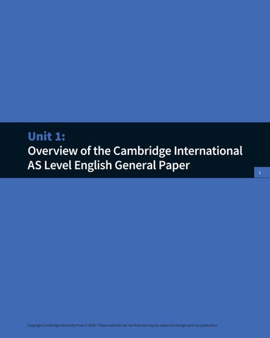 Cambridge International AS Level English General Paper Starter Pack by ...