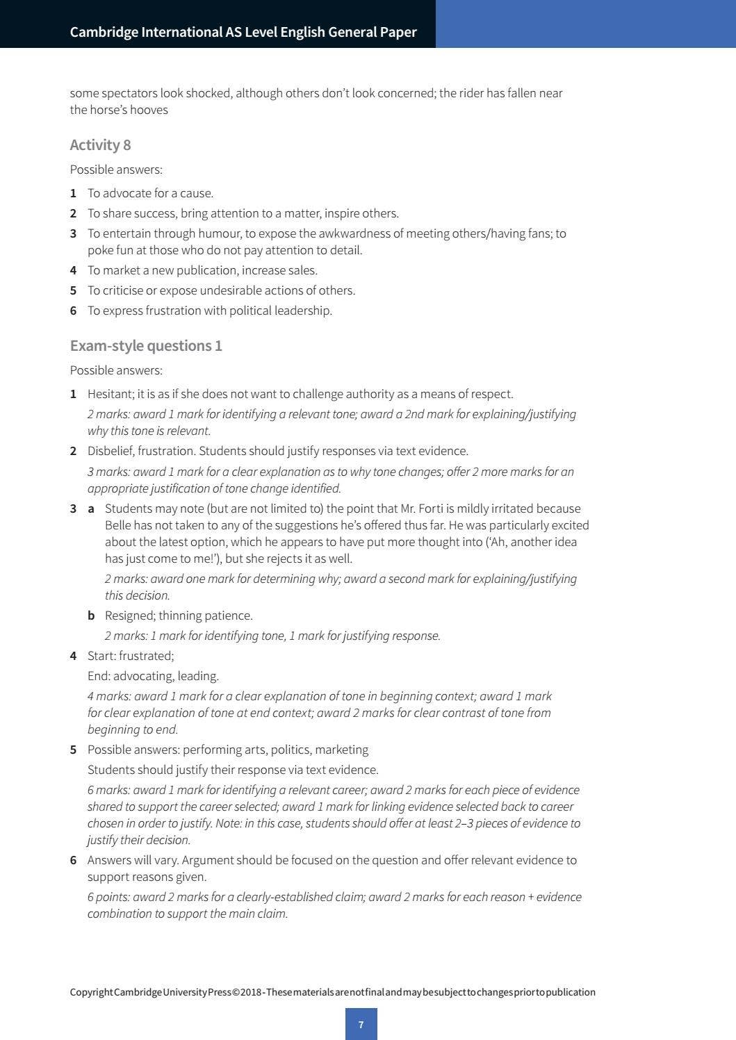 Cambridge International AS Level English General Paper Starter Pack by ...