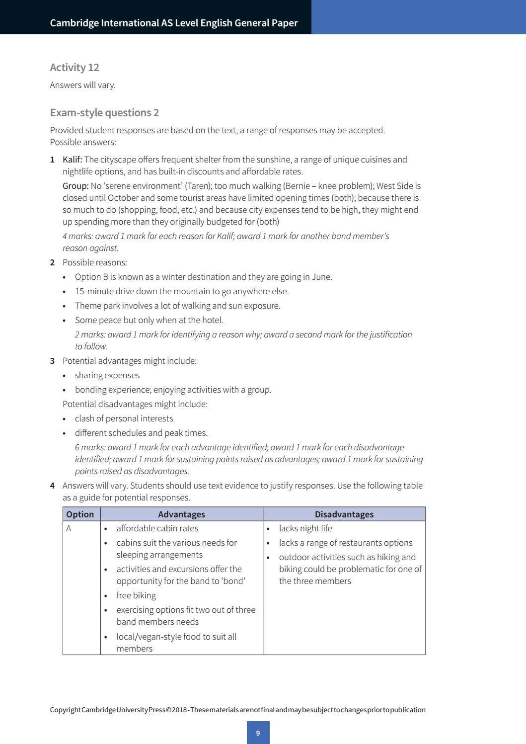 Cambridge International AS Level English General Paper Starter Pack by ...