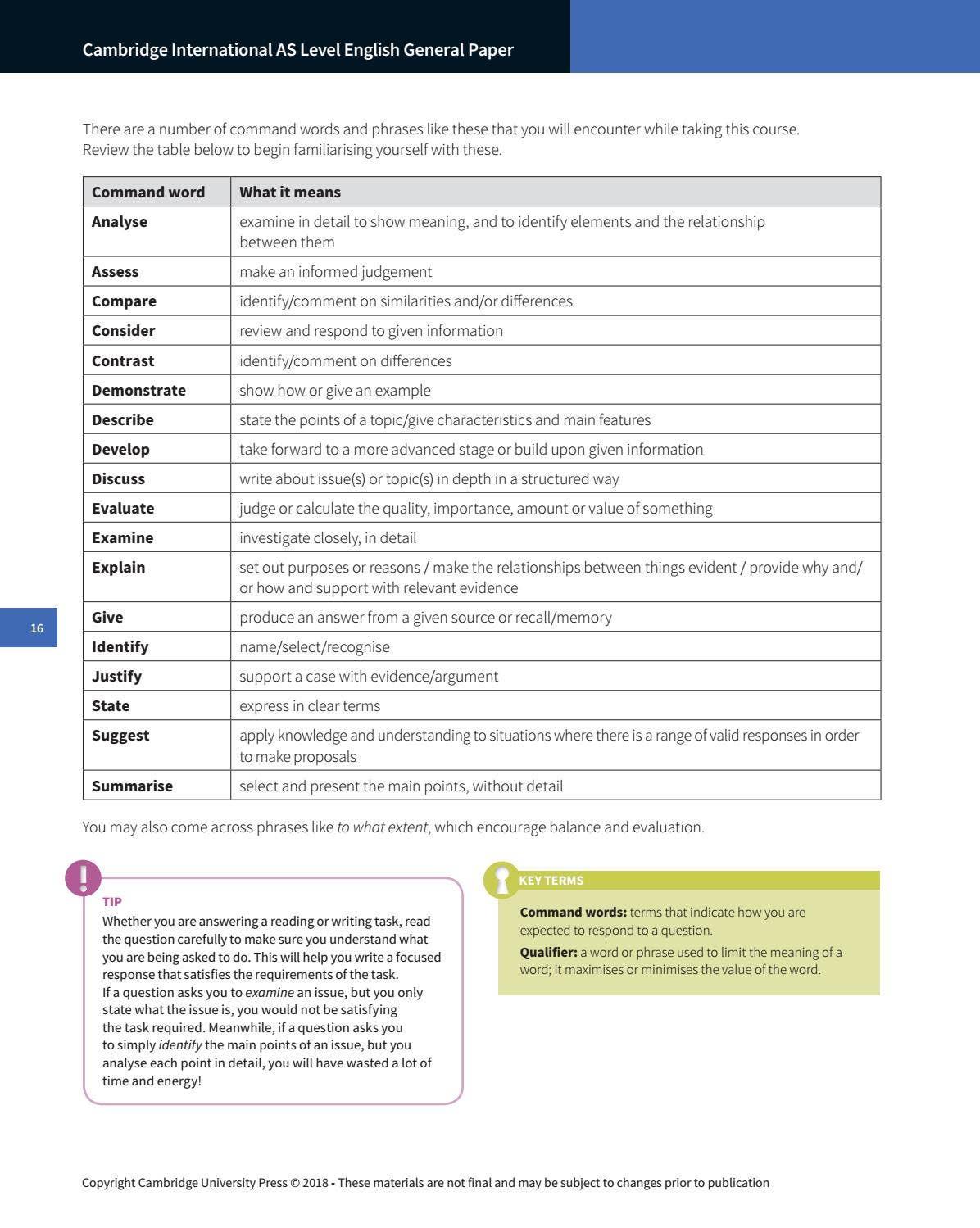 Cambridge International AS Level English General Paper Starter Pack by ...