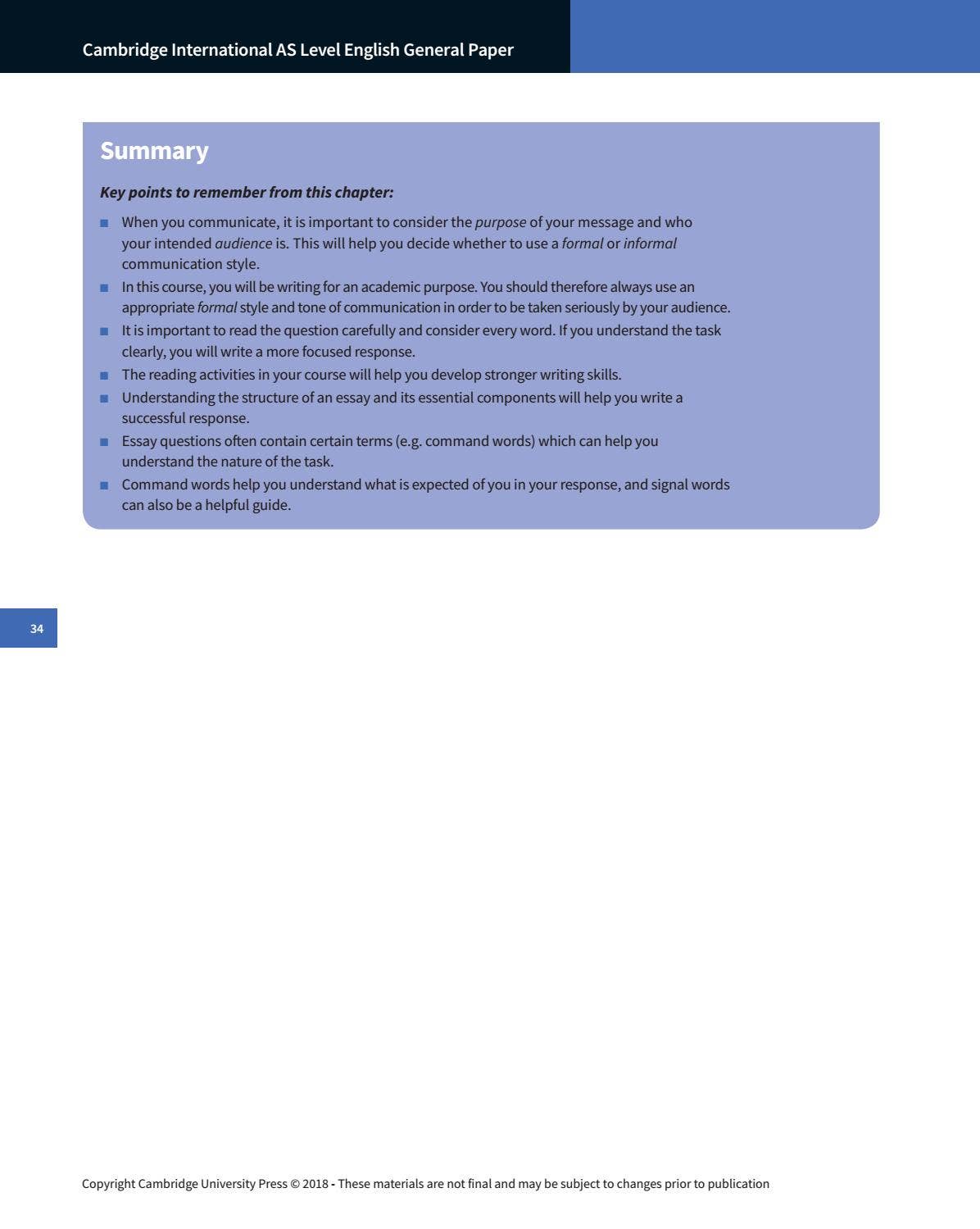 Cambridge International AS Level English General Paper Starter Pack by ...