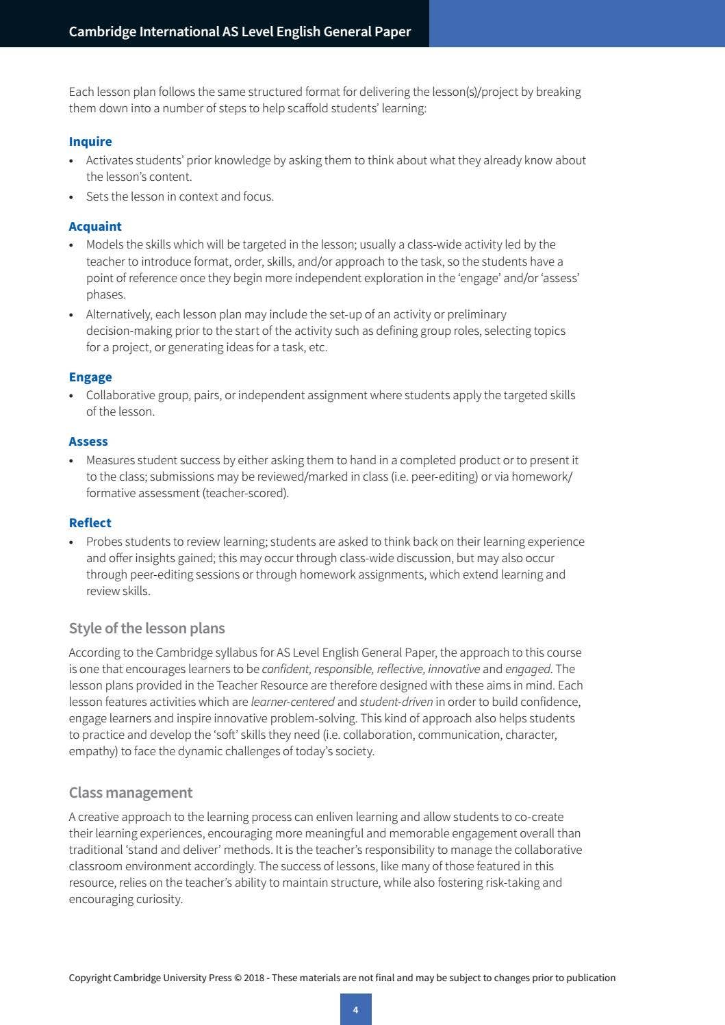 Cambridge International AS Level English General Paper Starter Pack by ...