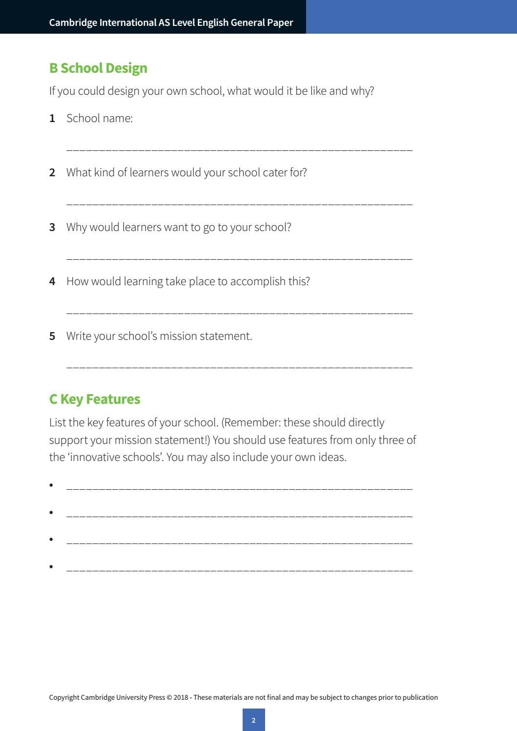 Cambridge International AS Level English General Paper Starter Pack by ...