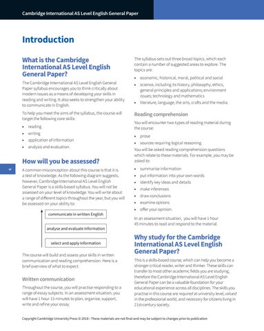 Cambridge International AS Level English General Paper Starter Pack by ...