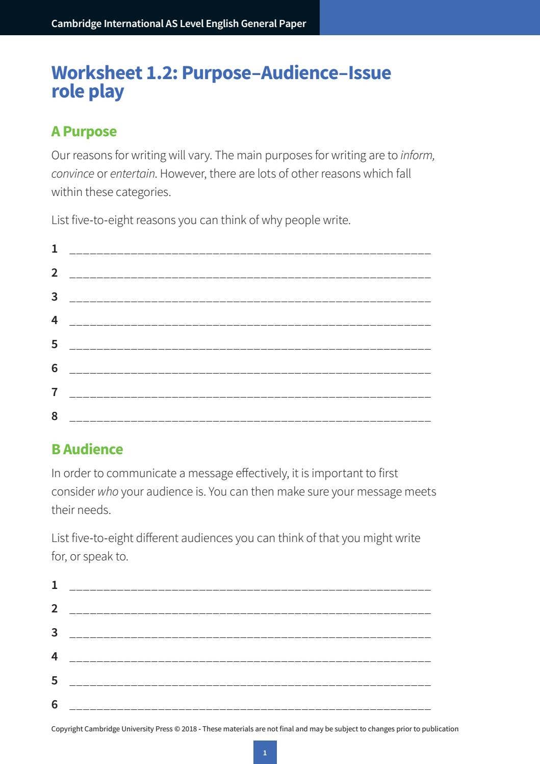 Cambridge International AS Level English General Paper Starter Pack by ...