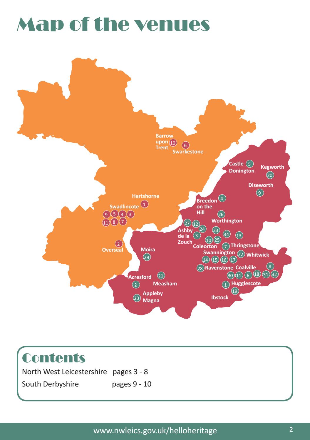 Hello Heritage - map of the venues by South Derbyshire - Issuu