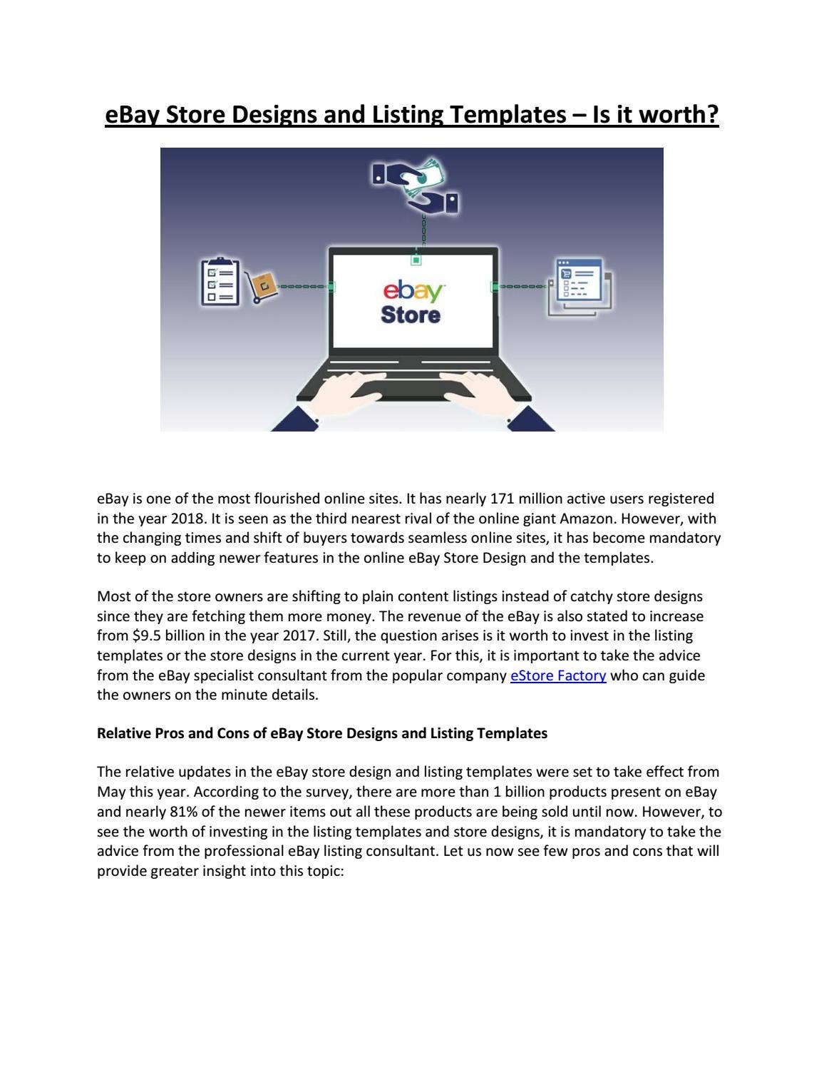 eBay Store Designs and Listing Templates - Is it worth? by eStore ...
