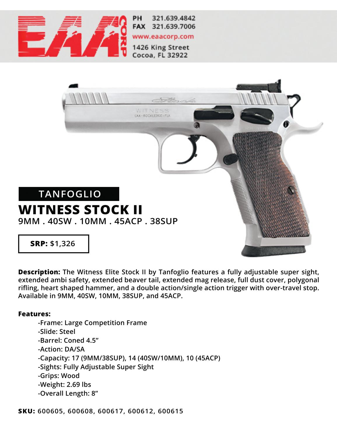Witness Stock II Sell Sheet by EAA Corp - Issuu