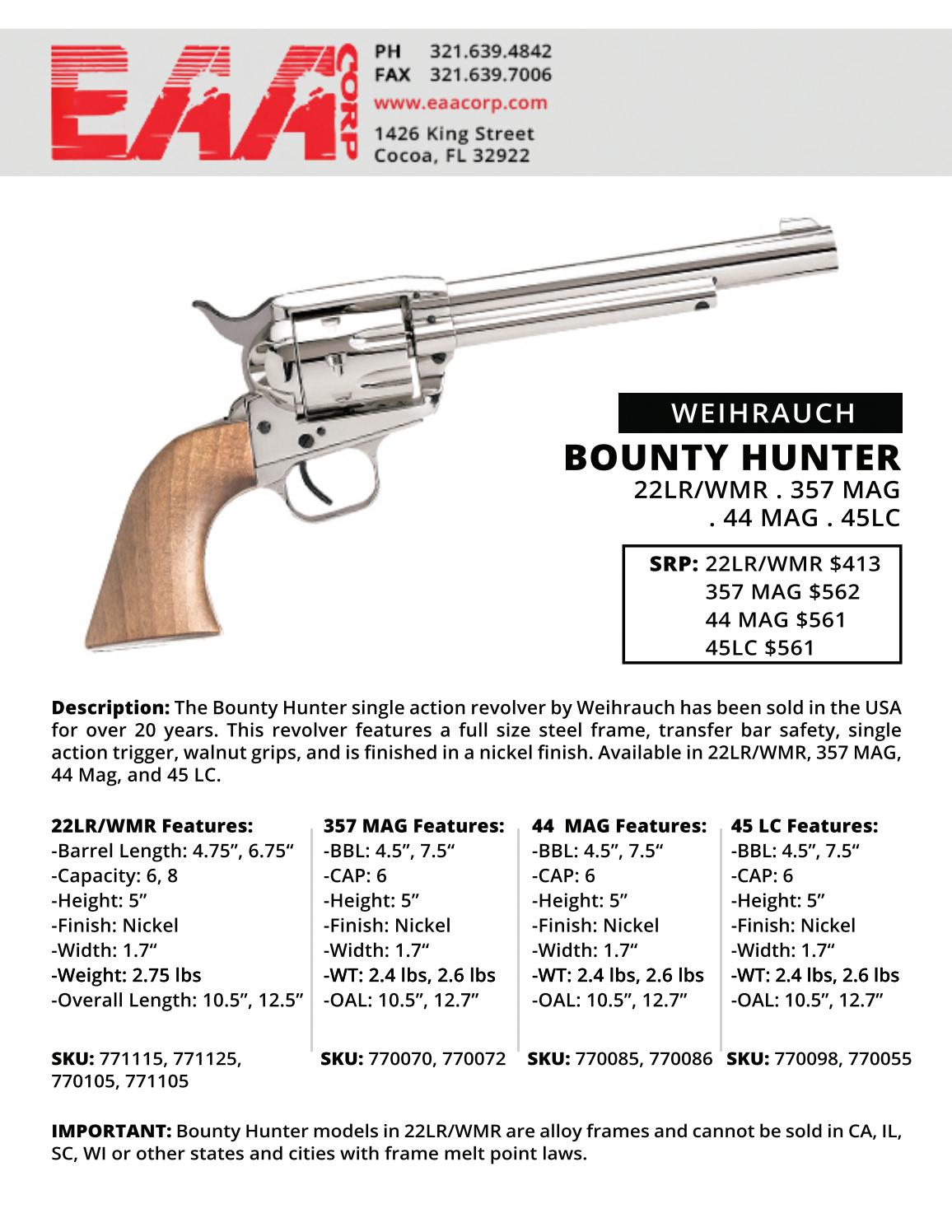 Bounty Hunter NI Sell Sheet by EAA Corp - Issuu