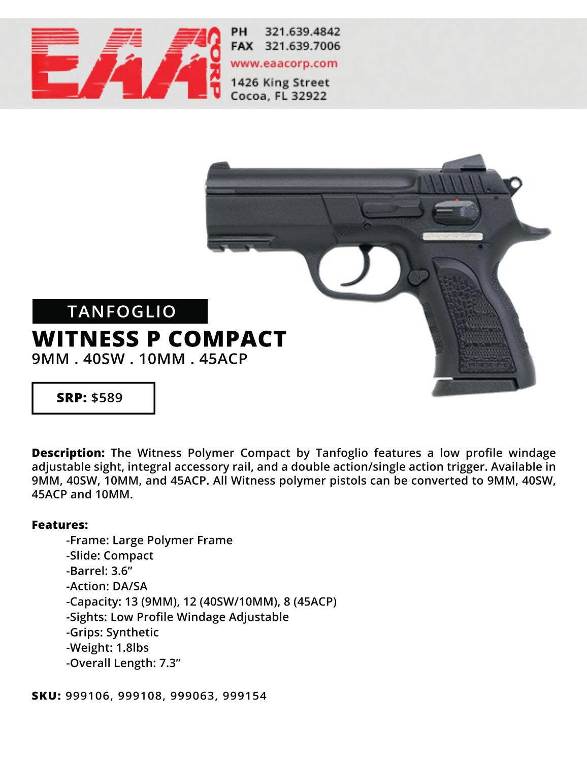 Witness P Compact Sell Sheet by EAA Corp - Issuu