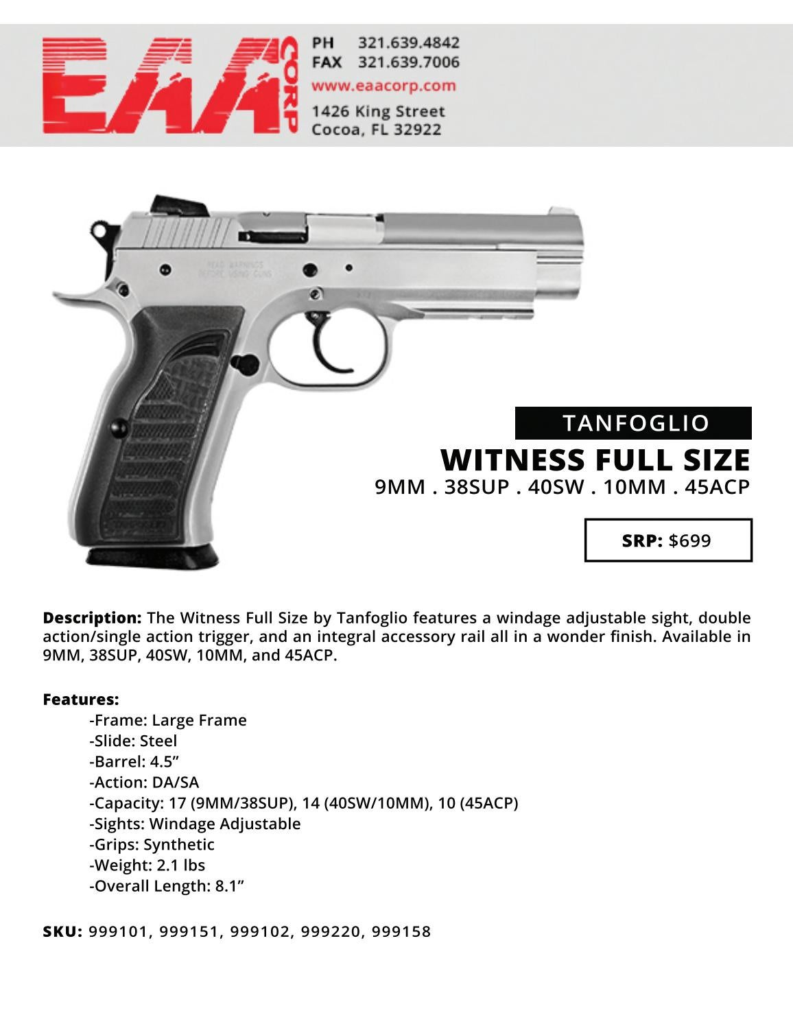 Witness Full Size Sell Sheet by EAA Corp - Issuu