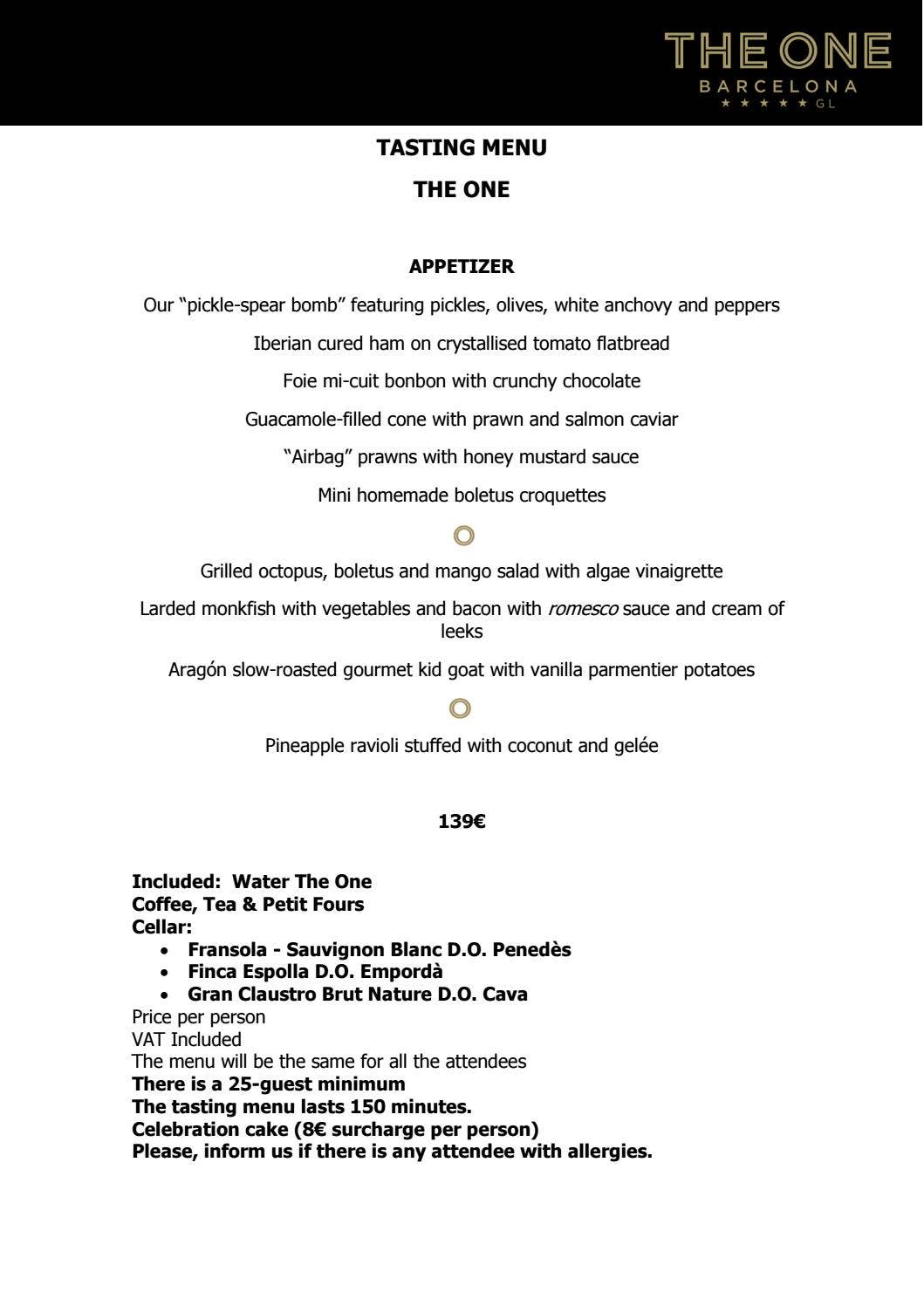 Tasting menu by H1O Hotels - Meetings & Events - Issuu