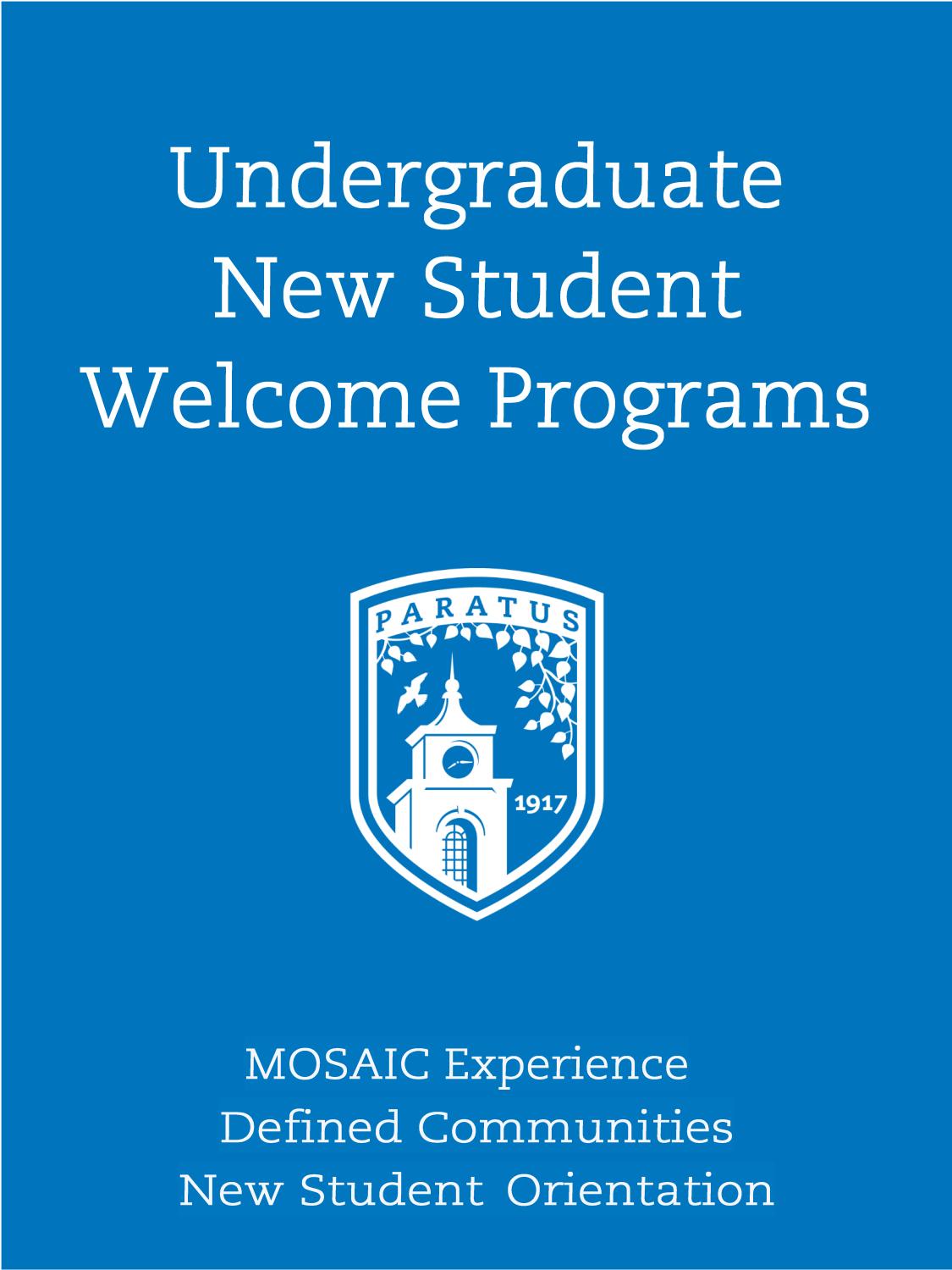 Undergraduate New Student Welcome Programs by Bentley University New ...
