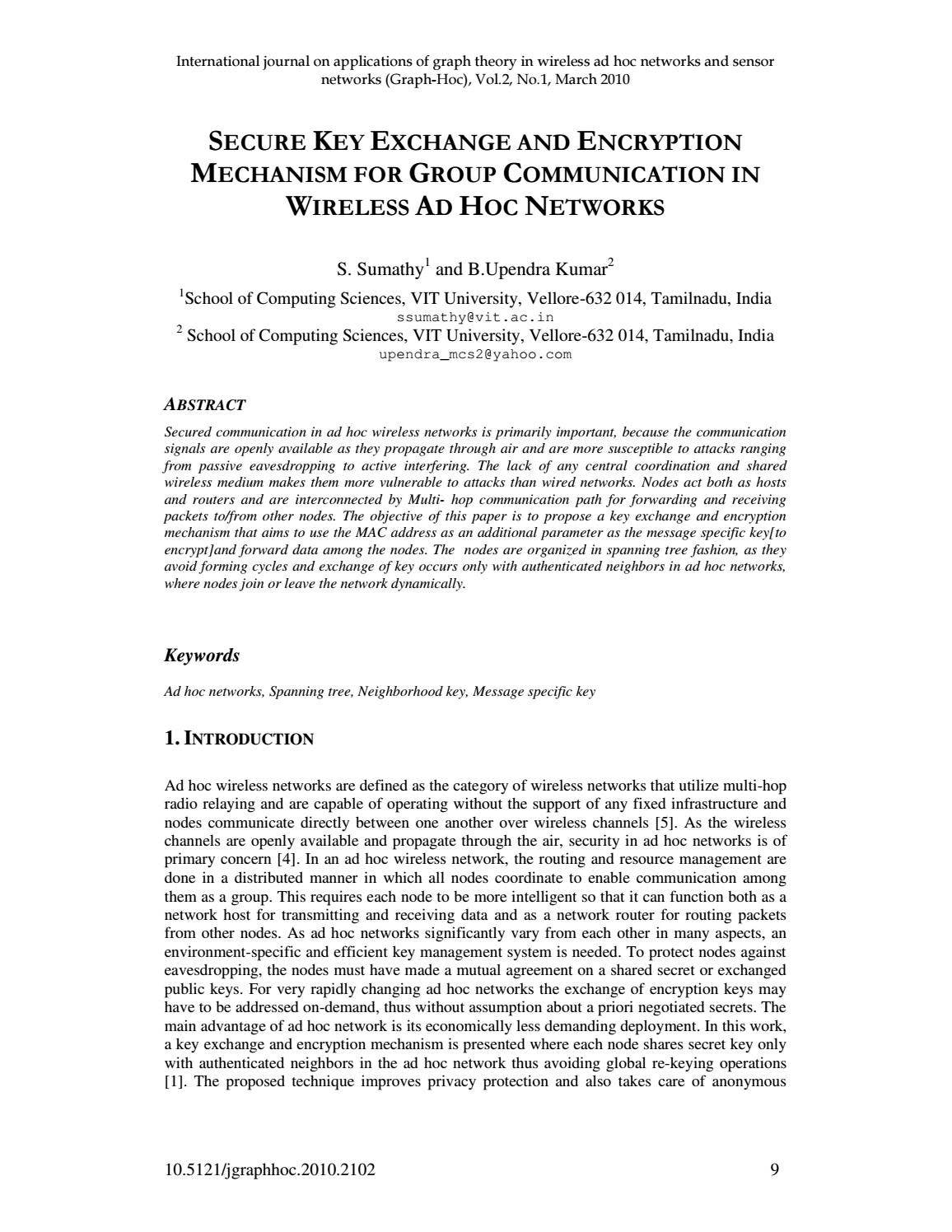 Secure Key Exchange and Encryption Mechanism for Group Communication in ...