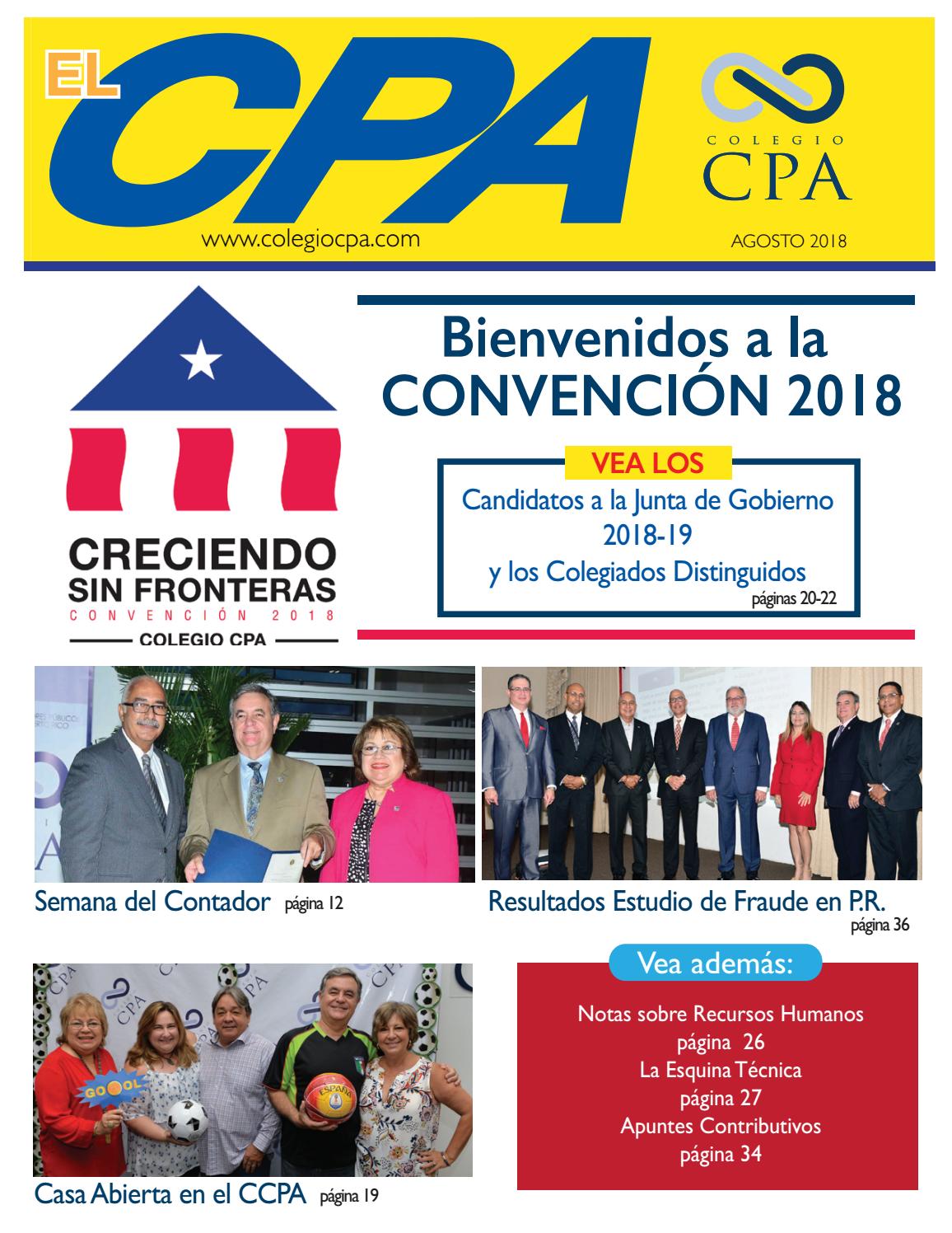 Revista El CPA (Agosto 2018) by Colegio de CPA PR - Issuu