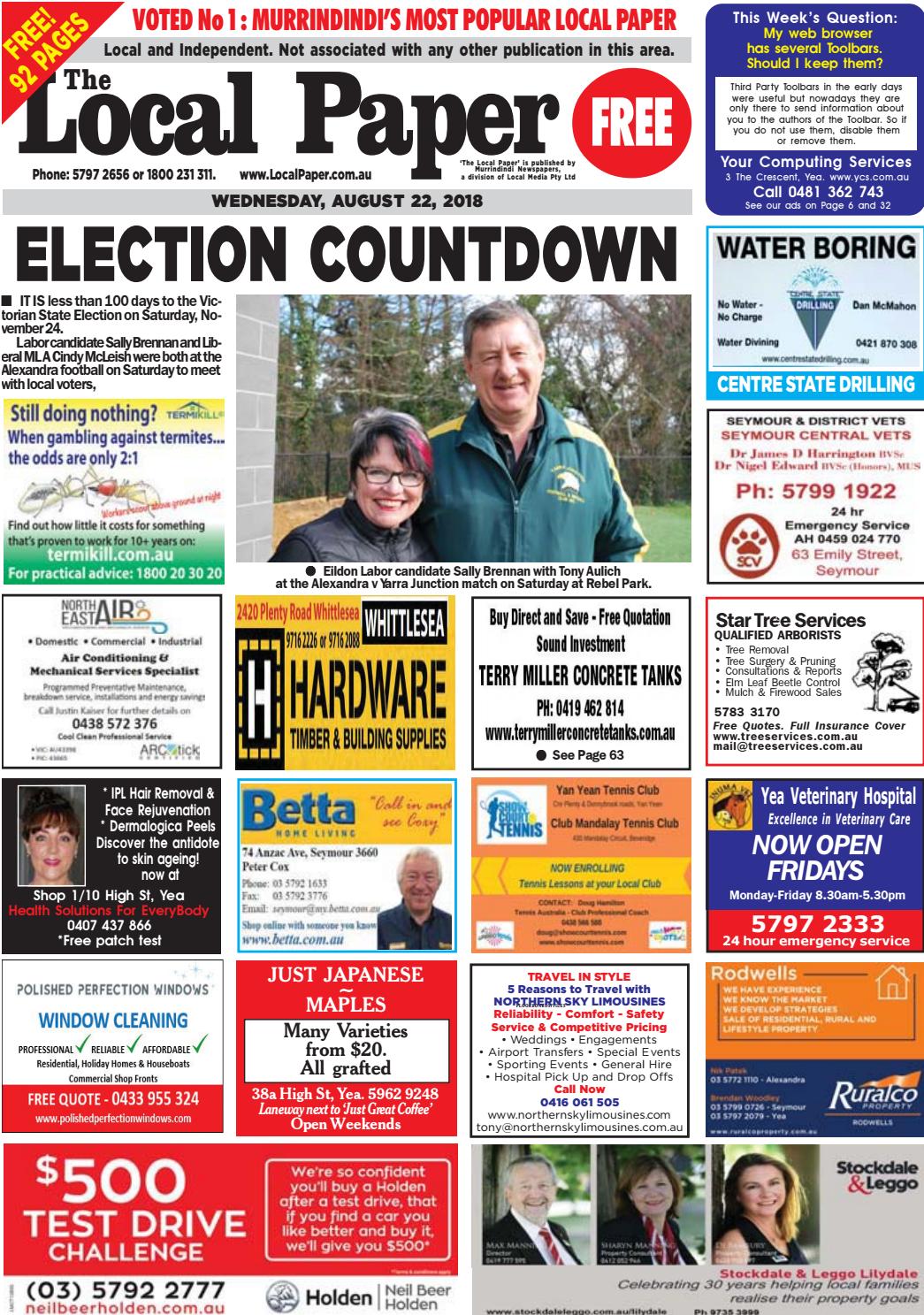 The Local Paper. August 22, 2018 by Ash Long - Issuu