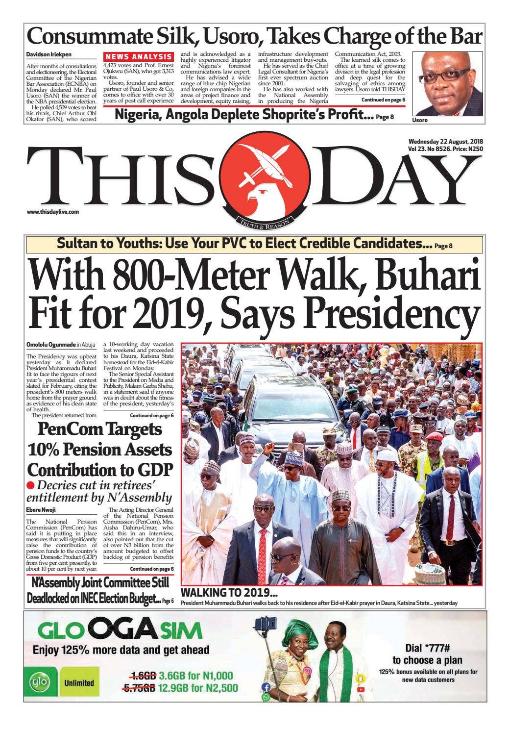 WEDNESDAY 22ND AUGUST 2018 by THISDAY Newspapers Ltd - Issuu