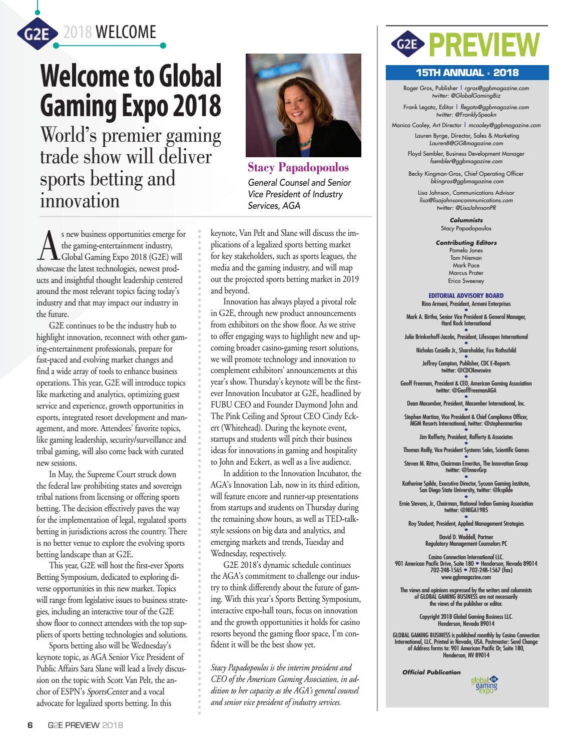 G2E Preview 2018 by Global Gaming Business - Issuu