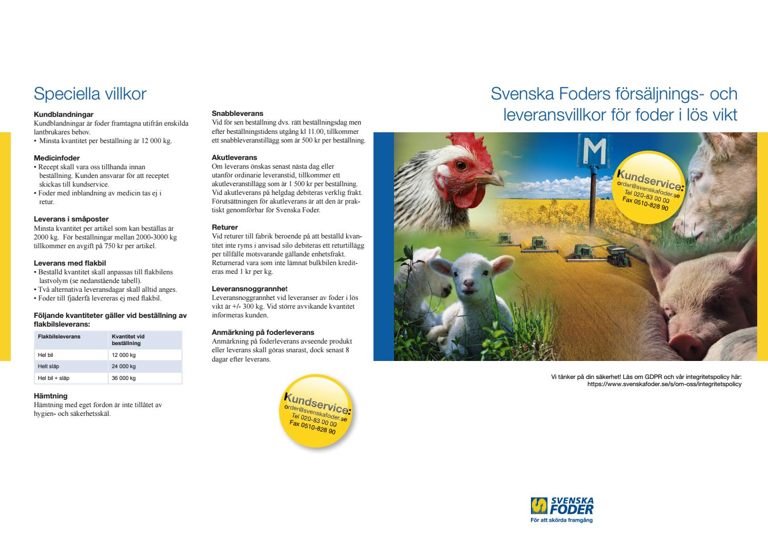 Leveransvillkor - Foder by Svenska Foder AB - Issuu