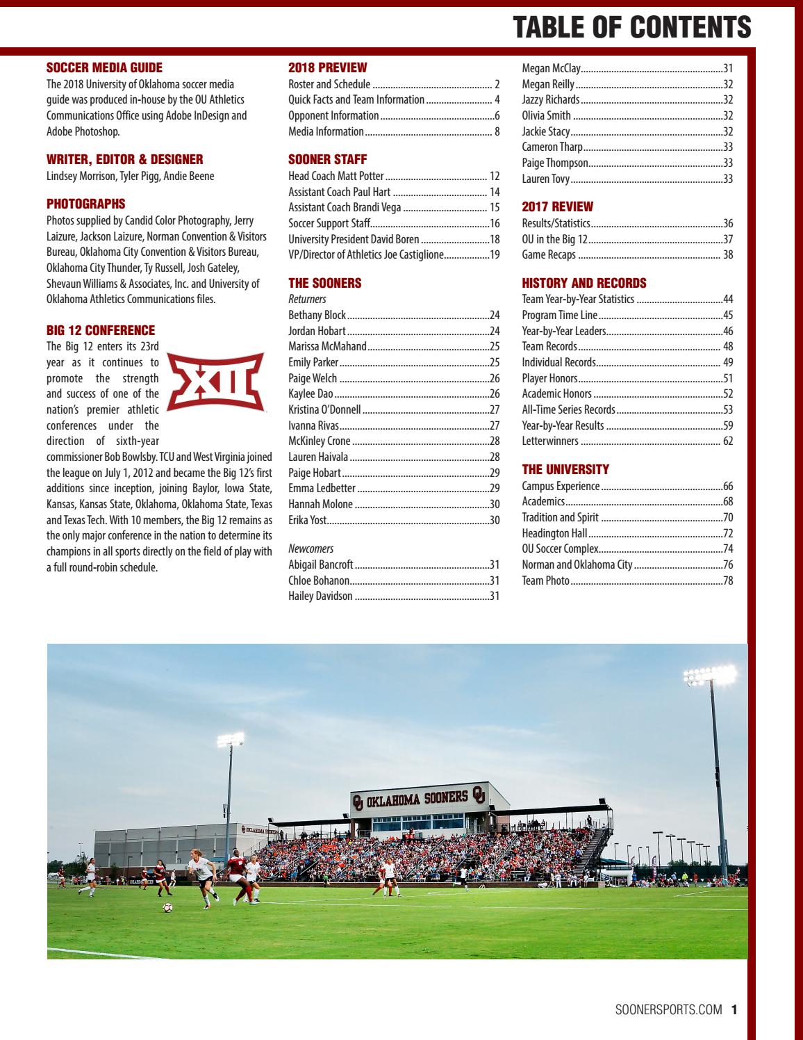 2018 Soccer Media Guide by OU Athletics - Issuu